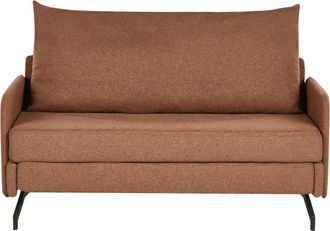 Beliani Schlafsofa Stoff Goldbraun 2-Sitzer verstellbar Schlaffunktion Belfast