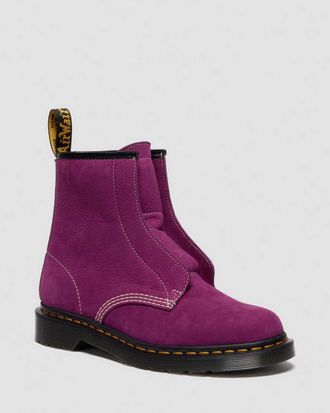 Dr. Martens 1460 Nubuck Slip On Stiefel Ohne Schn&uuml;rung in Violett, Gr&ouml;&szlig;e: 37