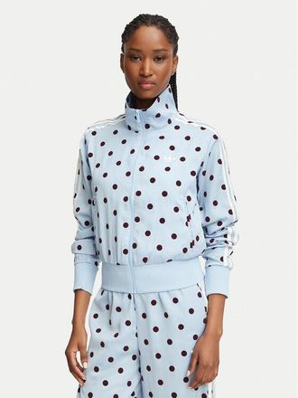 adidas Sweatshirt Satin Polka Dots Tt Track Top KV1167 Hellblau Regular Fit