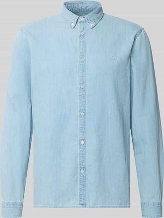 Review Regular Fit Freizeithemd in Denim-Optik