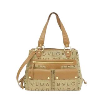 Bulgari Pre-owned Canvas Shoulder Bag - - Pre-owned - Damen - Beige - ONE SIZE