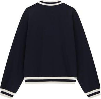 Guess Pull col V broderie logo en coton m&eacute;lang&eacute;