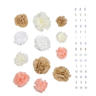 Soimiss VICASKY Seidenpapier Pompons H&auml;ngedekoration - 15 St&uuml;ck Party Dekorationsset mit Papierblumen f&uuml;r Hochzeit Geburtstage Babyparty und Feierlichkeiten i