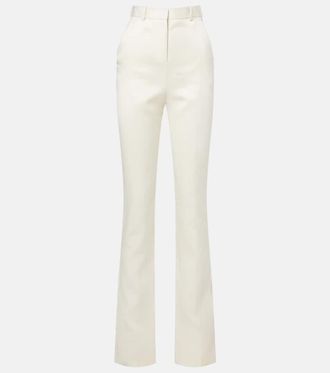 Calvin Klein Pantalon slim Lucia &agrave; taille haute en laine et soie