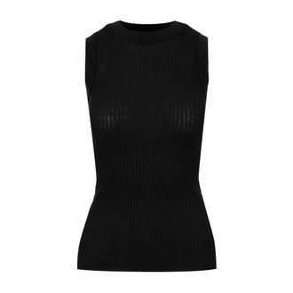Sportmax Femme, Tops, Noir, Taille: 40 FR Haut sans manches en jersey noir