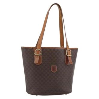 Celine Pre-owned Vintage Macadam Canvas Tote - Femme - Pre-owned - Brun - Taille: ONE Size