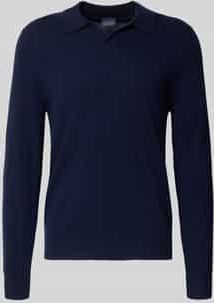 Christian Berg Strickpullover mit Polokragen und V-Ausschnitt