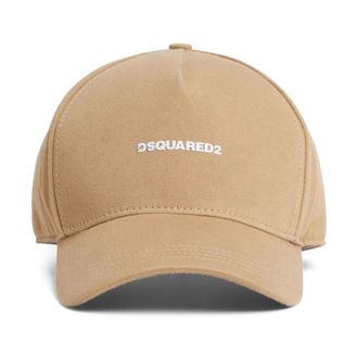Dsquared2 Homme, Accessoires, Brun, Taille: ONE Size Casquette en coton avec logo appliqué et slogan