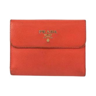 Prada Pre-owned Leder Kompakt Portemonnaie - - Pre-owned - Damen - Orange - ONE SIZE