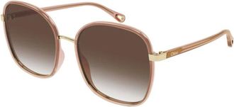 Chlo&eacute; Femme, Accessoires, Rouge, Taille: 59 MM Square Lunettes de soleil