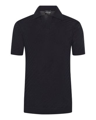 Emporio Armani Feinstrick-Poloshirt aus einem Wollmix mit Lyocell in