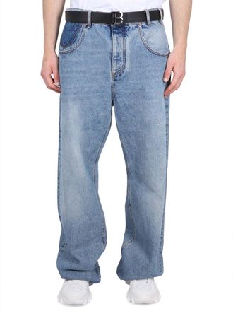 Balmain Loose Fit Cotton Jeans - Blue