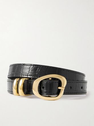 Amanu Studio Ceinture En Cuir Effet Croco The Tugela - Noir