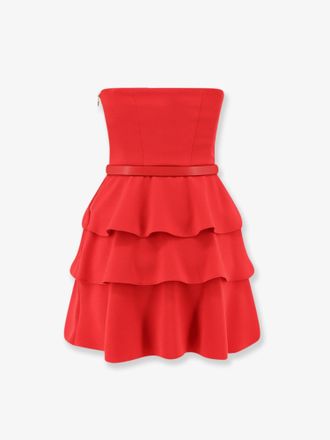Elisabetta Franchi Womens Mini Dress With Bustier Detail - Red Polyester