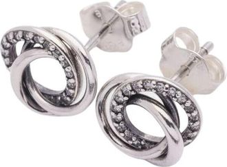 Pandora Family Always Encircled Stud Earrings - - Accessories - Damen - Wei&szlig; - ONE SIZE