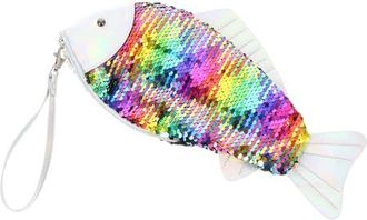 FOMIYES Pochette à Paillettes Forme Poisson Chic avec Fermeture Éclair Sac Main Femme Élégant et Pratique avec Bandoulière Porte Monnaie Brillant Style Sirène