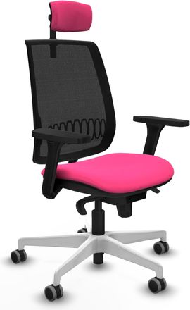 Piqueras y Crespo Computerstuhl Rosa Alares mit 3D-Armlehnen, h&ouml;henverstellbare Lendenwirbelst&uuml;tze und h&ouml;henverstellbares Kopfteil und Neigung, Schwarz/Rosa