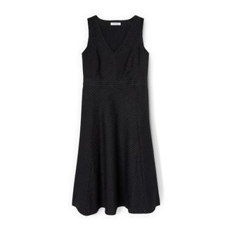 Motivi Gestreiftes Jeans-Kleid mit ausgestelltem Rock - - Dresses - Damen - Blau - 2XS