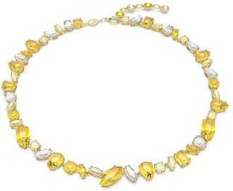 Swarovski Collier Gema, composé de cristaux jaunes et inCOLOR_NAMEes, placage ton or