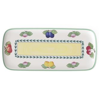 Villeroy & Boch Villeroy und Boch Charm und Breakfast French Garden Kuchenplatte, 35 x 16 cm, Premium Porzellan, Weiß/Bunt
