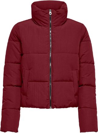 Only Dolly Steppjacke f&uuml;r Damen, Kurz (Weinrot)