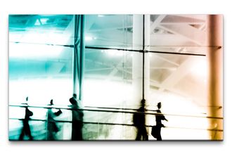 Paul Sinus Art Bilder XXL Abstrakt mit Menschen 120x70cm Wandbild auf Leinwand