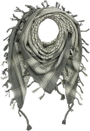 Freak Scene Kufiya - gris - beige - 100 x 100 cm - Shemagh - foulard Arafat palestinien - keffieh en coton