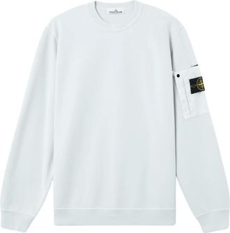 Stone Island Homme, Sweatshirts et sweats &agrave; capuche, Bleu, Taille: XL SweaT-shirt ras du cou en molleton de coton