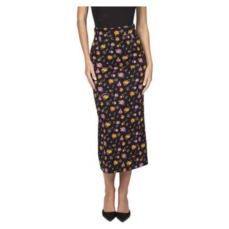 Dolce & Gabbana Femme, Jupes, Multicolore, Taille: 42 FR Gonna dritta in charmeuse