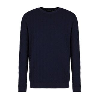 Giorgio Armani Homme, Pulls, Bleu, Taille: XL Pull Bleu à Chevrons