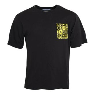 Dolce & Gabbana Schwarzes Bedrucktes Crewneck T-Shirt - - Tops - Herren - Schwarzk - XS
