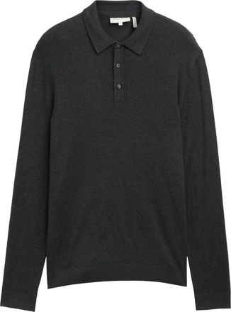 Tom Tailor Herren 1048007 Strick-Poloshirt aus Viskose, 10617-Black Grey Melange, XL