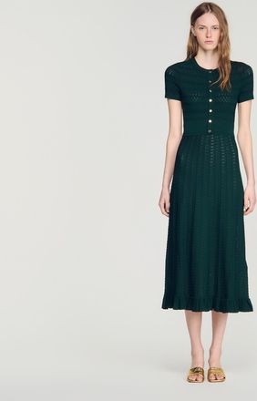 Sandro Robe longue en maille pointelle