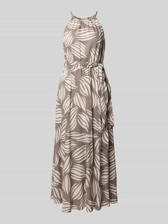 Apricot Maxikleid aus Viskose-Mix mit Leinen-Anteil