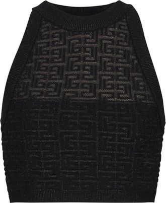 Balmain Femme, Tops, Noir, Taille: 36 FR PB Labyrinth knit top