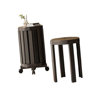 Generic Stapelbarer Couchtisch, 4-in-1-Plast-Sitzhocker, runde tragbare Barhocker, Keine Installation for Wohnzimmer-Sitz-Beistelltisch(Color 4)