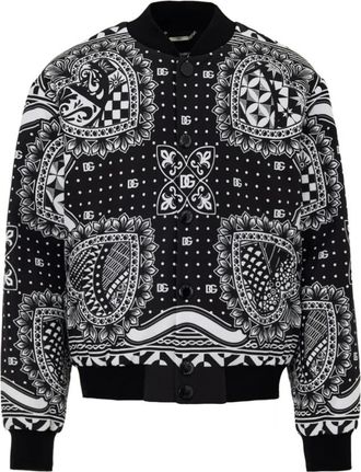Dolce & Gabbana Homme, Vestes, Multicolore, Taille: 3XL Giubbino Bomber Stampato