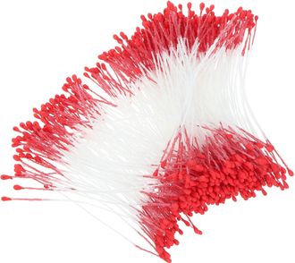 FOMIYES K&uuml;nstliche Bl&uuml;tenkerne 1mm Seidenmatt Rot Ca 380 St&uuml;ck Pro Beutel Selbstgemacht Blumenhandwerk Zubeh&ouml;r f&uuml;r Blumenarrangements Haarnadeln und Festliche