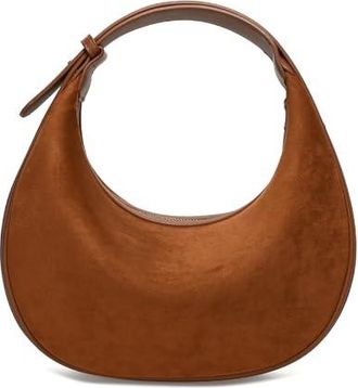 Generic Sac &agrave; bandouli&egrave;re en daim pour femme, sac &agrave; main vintage Hobo en forme de croissant avec sangle r&eacute;glable, sac dhiver et dautomne, style r&eacute;tro Y2K, mar