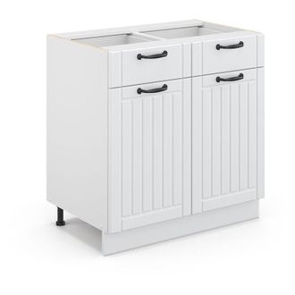 Vicco Meuble cuisine Fame-Line, Blanc campagne, 80 cm sans plan de travail Vicco