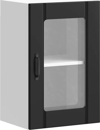 vidaXL Vidaxl - Armoire murale de cuisine avec porte en verre Lucca noir