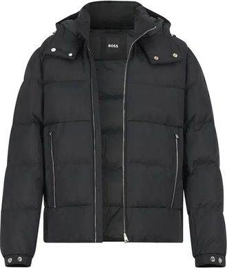 HUGO BOSS Herren Jacken schwarz Mikrofaser unifarben
