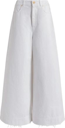 Alberta Ferretti Femme, Pantalons, Blanc, Taille: 36 FR Wide Pantalons