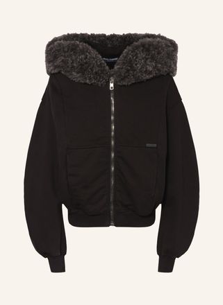 Dolce & Gabbana Sweatjacke Mit Kunstfell schwarz