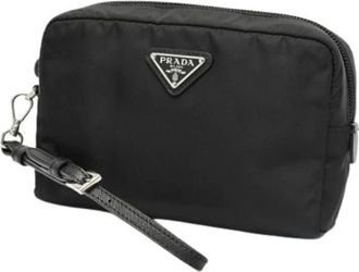 Prada unisex, Pre-owned, Noir, Taille: ONE Size Pochette en nylon Pre-owned