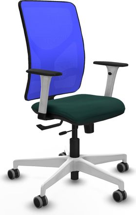 Piqueras y Crespo Neigbarer Schreibtischstuhl mit wei&szlig;en und schwarzen Armlehnen, h&ouml;henverstellbare Lendenwirbelst&uuml;tze, ausgestattet mit Syncro/Traslack und Schneidscha