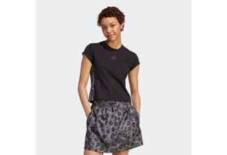 adidas T-Shirt ANIMAL PRINT 3-STRIPES sportlicher Schnitt, kurze &Auml;rmel, mit Leopardenprint