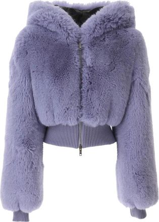 Moschino Femme, Vestes, Violet, Taille: 38 FR Teddy Short Jacket