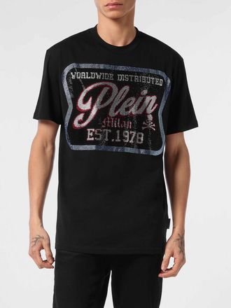 Philipp Plein T-shirt en coton &agrave; manches courtes avec logo imprim&eacute; contrastant