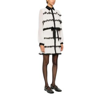BABYLON Point-Collar Lace-Trim Short Dress - - Dresses - Damen - Mehrfarbig - S